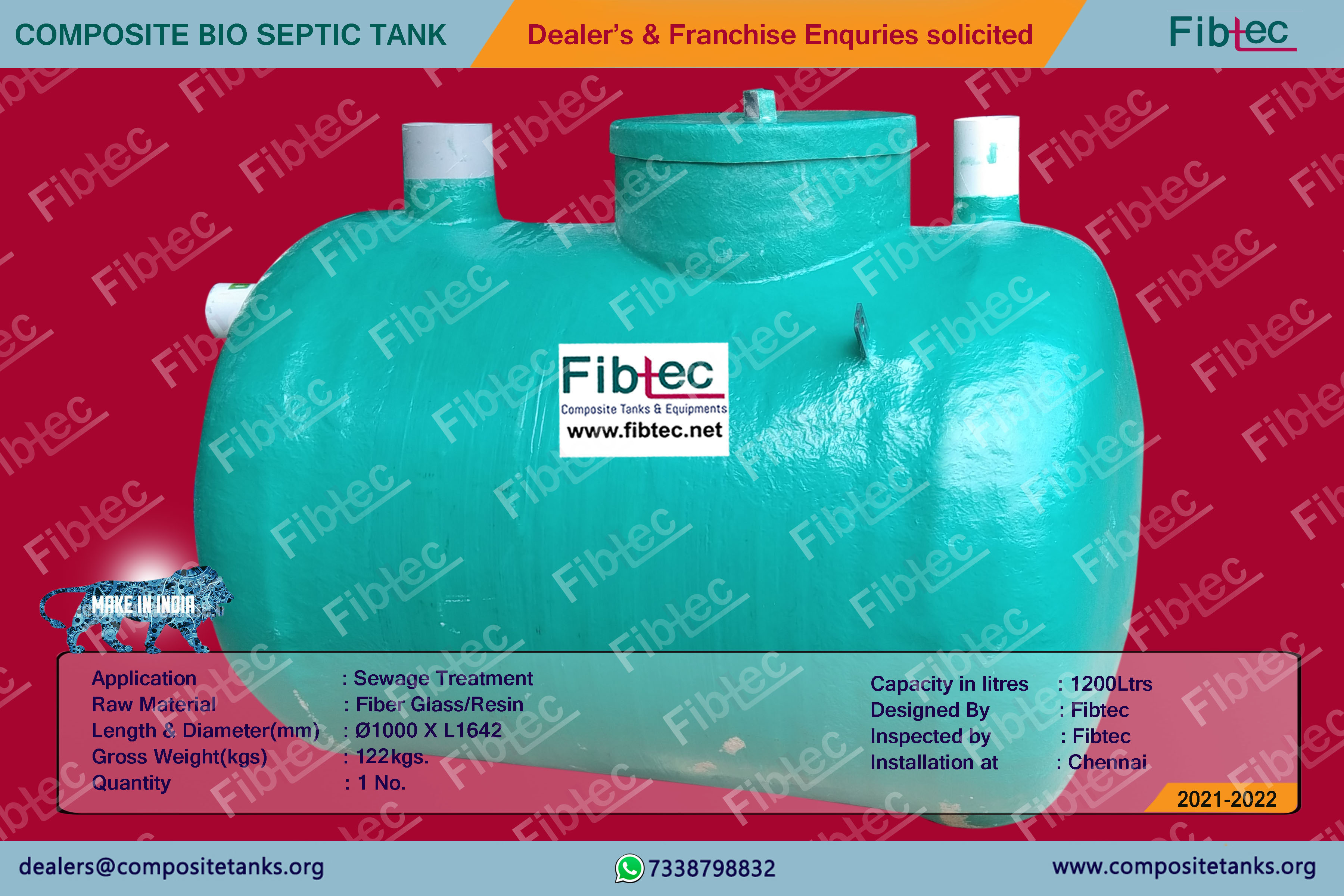FRP Bio Septic Tank with Sewage Treatment Process